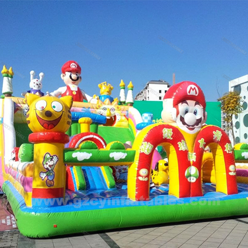 Commercial Super Mario Inflatable Bouncy Castle Jumping House Combo