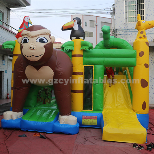 Jungle monkey inflatable combination bounce house inflatable jumping ...