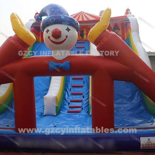 Clown Inflatable Castle Large Dry Slide