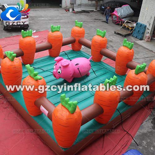 Interactive PVC Inflatable Rodeo Pig Bouncer for Kids with Blower and ...